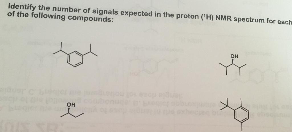 Solved Identify the number of signals expected in the proton | Chegg.com