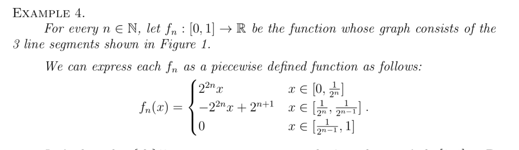 Solved EXAMPLE 4 For every n E N, let fn : [0,1] → R be the | Chegg.com