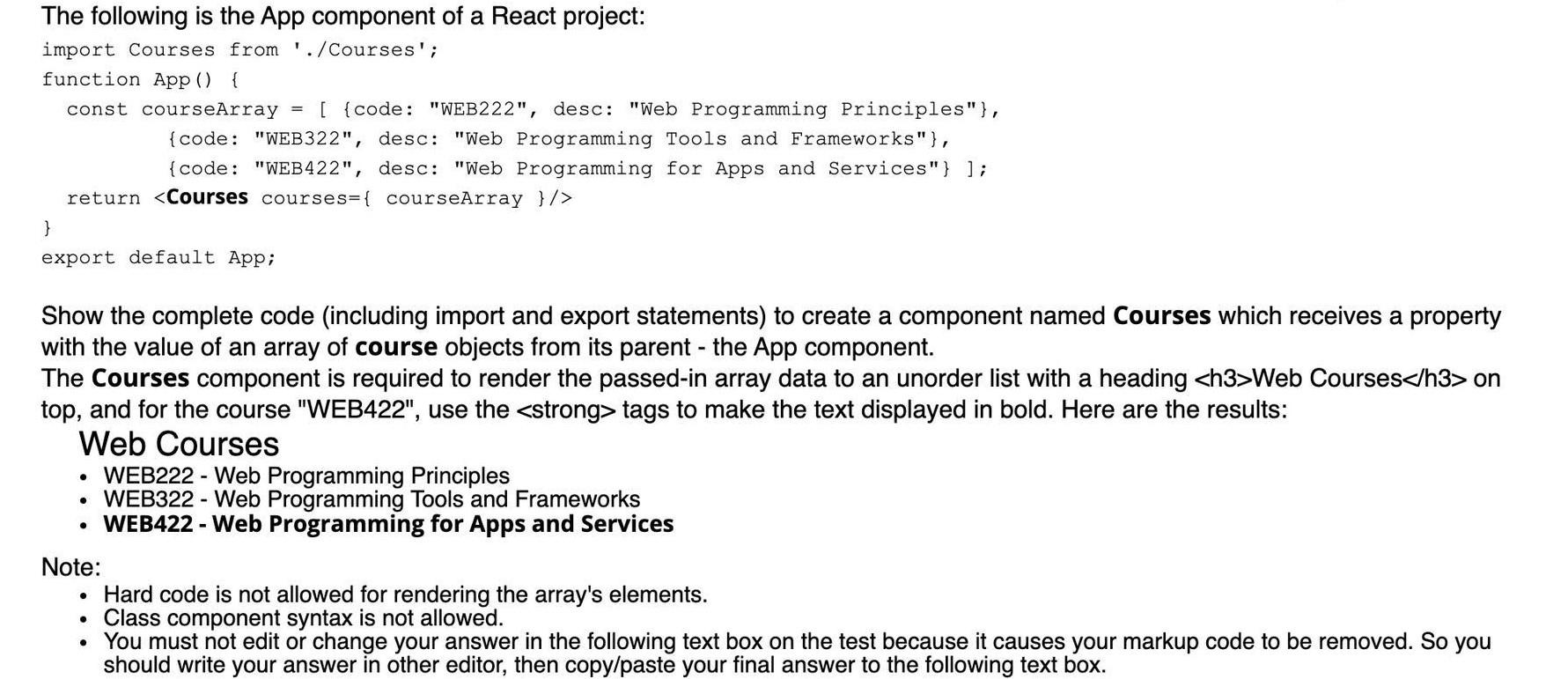 Show the code to create a stateful React component | Chegg.com