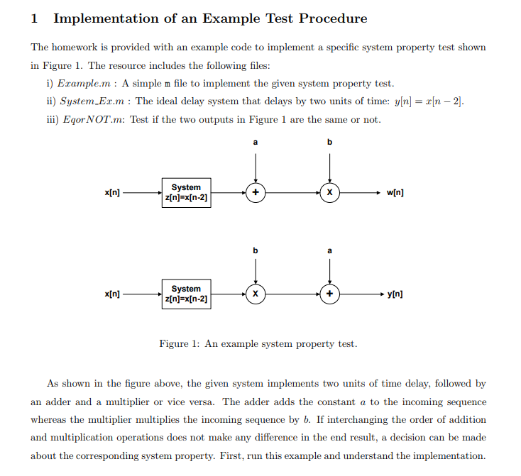 Solved 1 Implementation of an Example Test Procedure The | Chegg.com