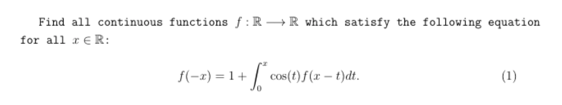 Solved Find all continuous functions f: RR which satisfy the | Chegg.com