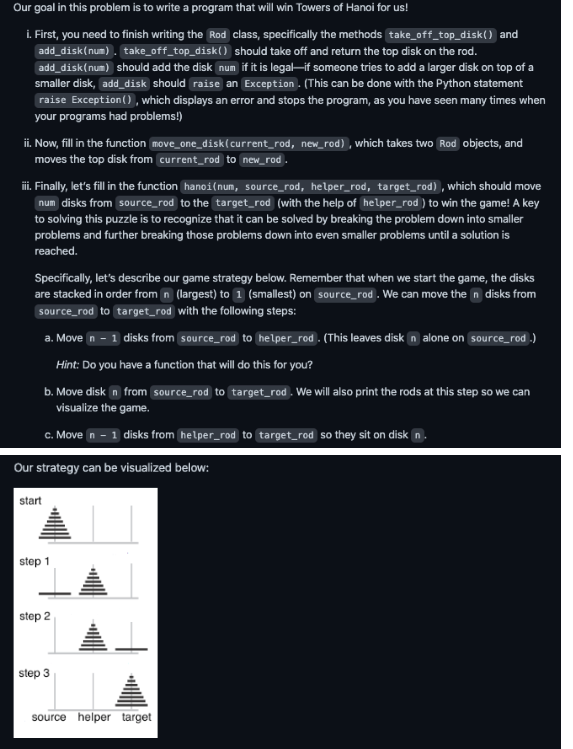 Solved i. First, you need to finish writing the Rod class, | Chegg.com