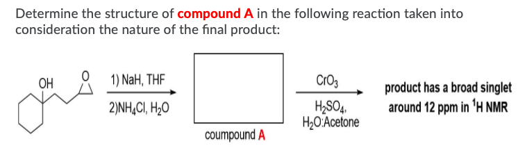 Solved Determine the structure of compound A in the | Chegg.com