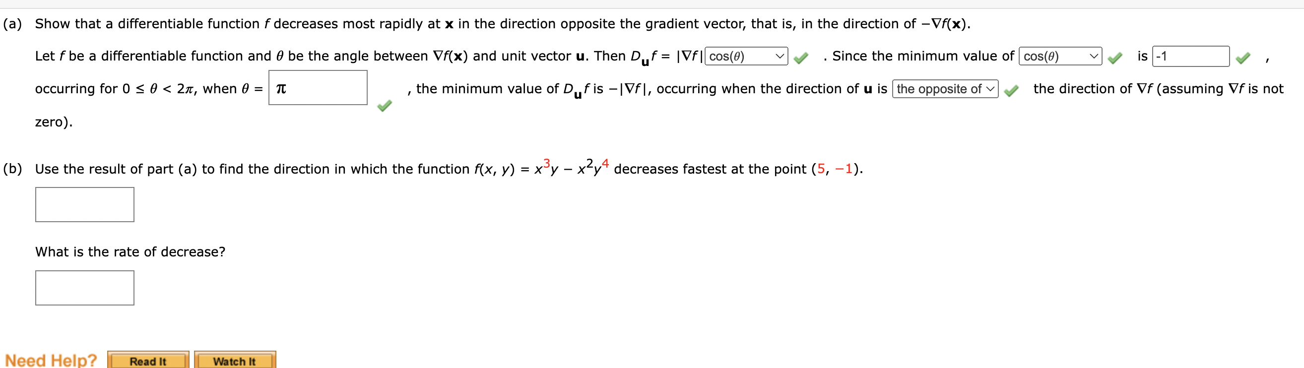 Solved a) Show that a differentiable function f decreases | Chegg.com