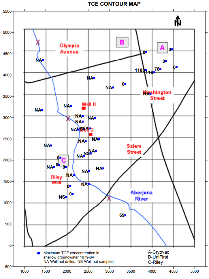 Part 2: Isoconcentration Maps (Isopleth). Using TCE | Chegg.com