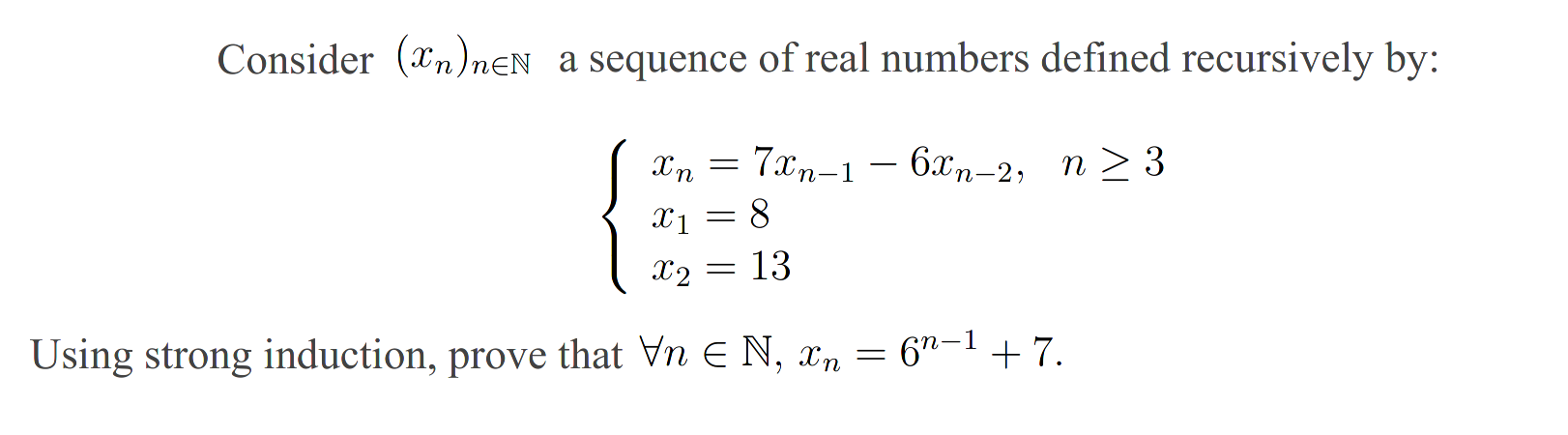Solved Consider (Xn)nen a sequence of real numbers defined | Chegg.com