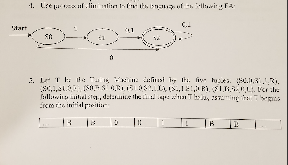 Solved 4. Use process of elimination to find the language of | Chegg.com