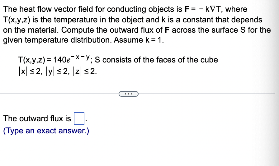 Solved The heat flow vector field for conducting objects is | Chegg.com