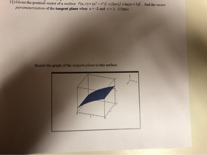 Solved 12 Given The Position Vector Of A Surface