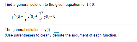 Solved Find a general solution to the given equation for | Chegg.com