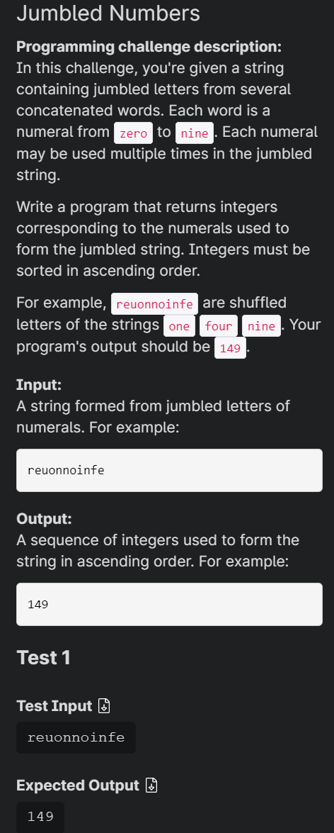Solved Jumbled Numbers Programming challenge description: In | Chegg.com