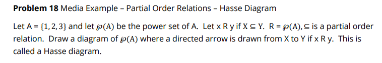 Solved Problem 18 Media Example - Partial Order Relations - | Chegg.com