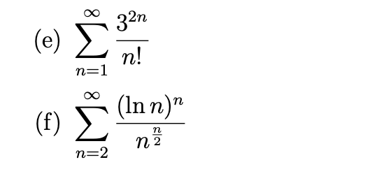 Solved For each of the following series, determine if they | Chegg.com