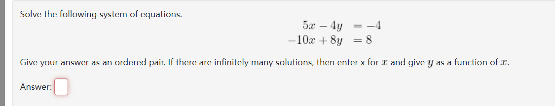 Solved Solve the following system of | Chegg.com