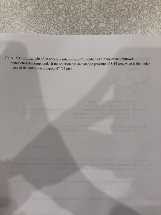 Solved 10. A 150.0 mL sample of an aqueous solution at 25°C | Chegg.com