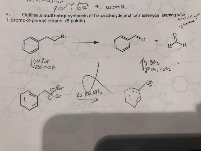 Solved Outline a multi-step synthesis of benzaldehyde and | Chegg.com