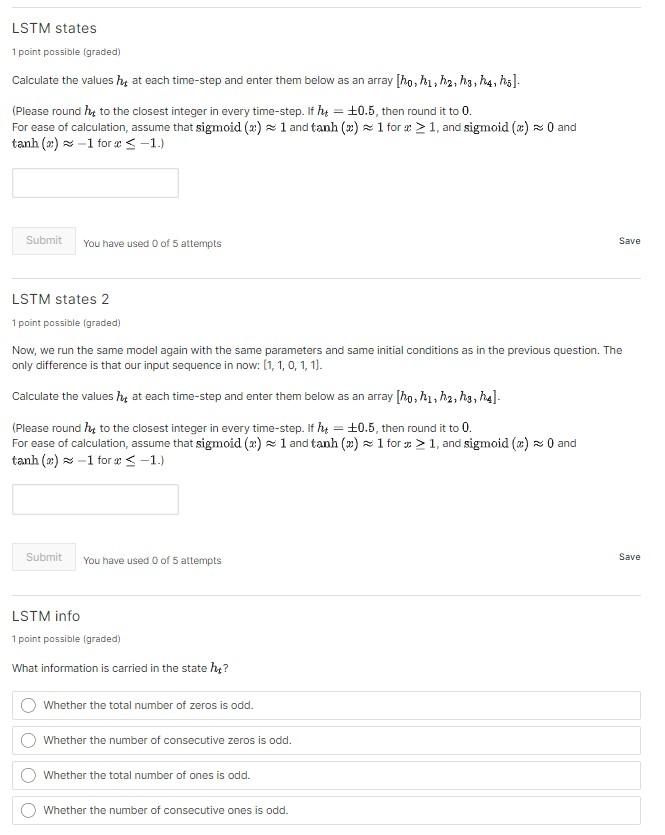 The behavior of such a unit as a recurrent neural | Chegg.com