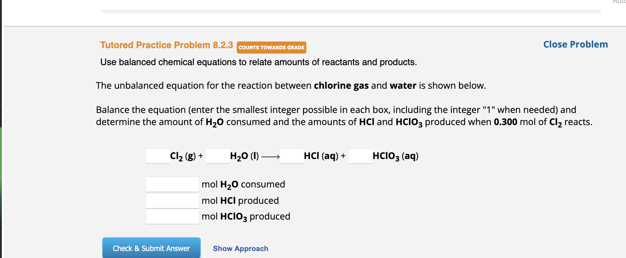 Solved Tutored Practice Problem 8.2.3 Use balanced chemical | Chegg.com