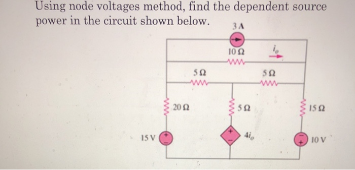 Solved Using node voltages method, find the dependent source | Chegg.com