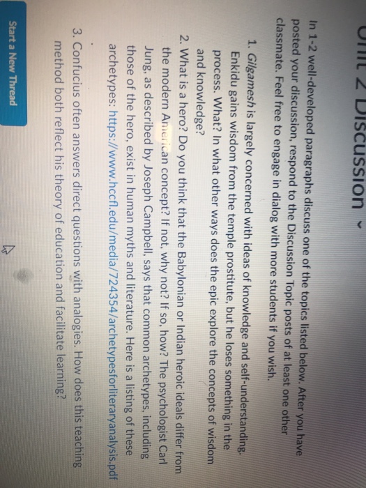 UnIt 2 Discussion In 1-2 well-developed paragraphs | Chegg.com