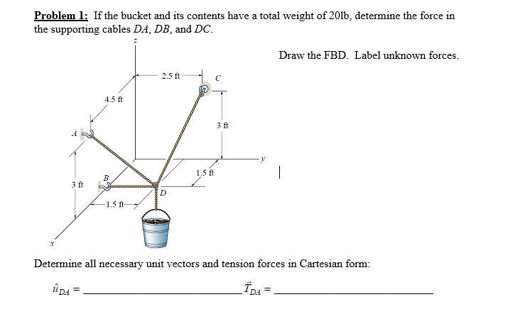 Solved Problem 1: If the bucket and its contents have a | Chegg.com