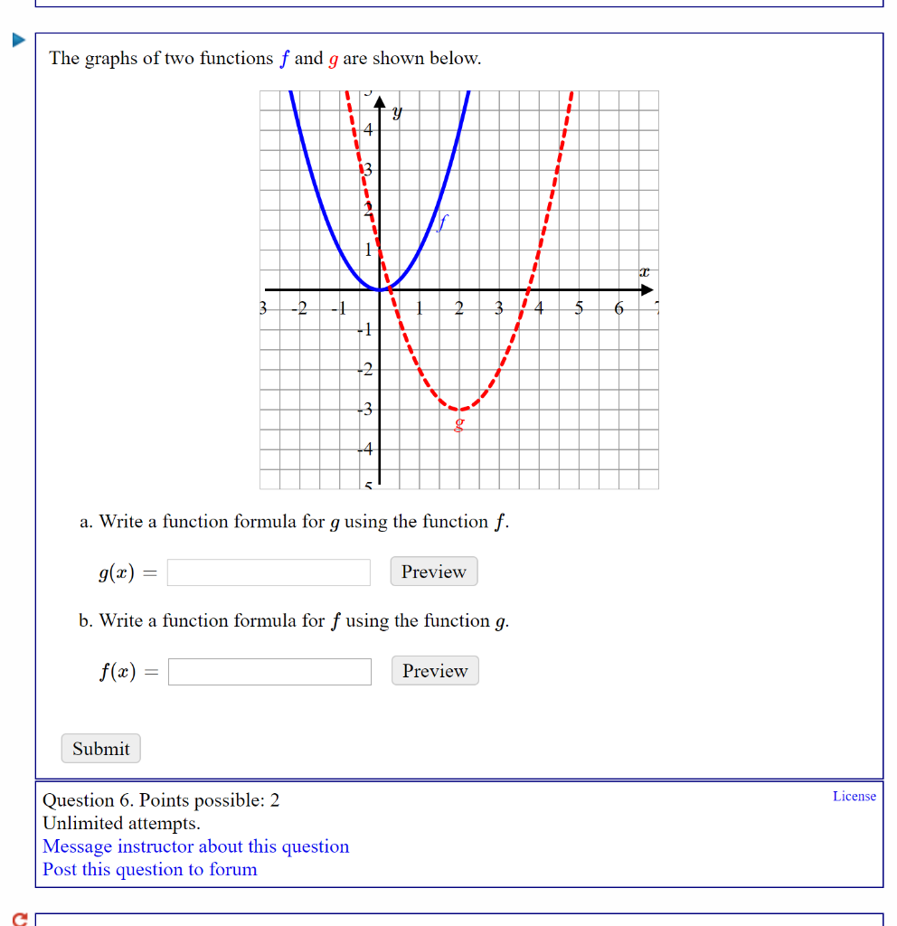 Solved The Graphs Of Two Functions F And G Are Shown Below