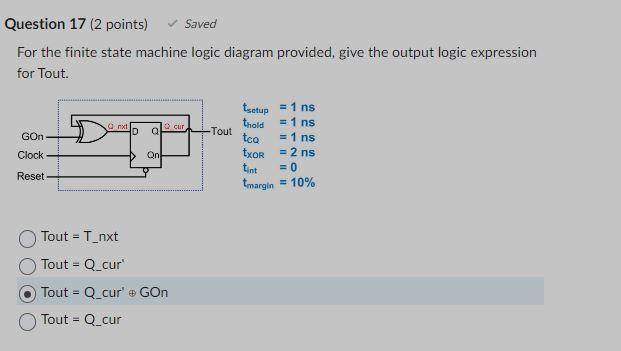 Solved For the finite state machine logic diagram provided, | Chegg.com