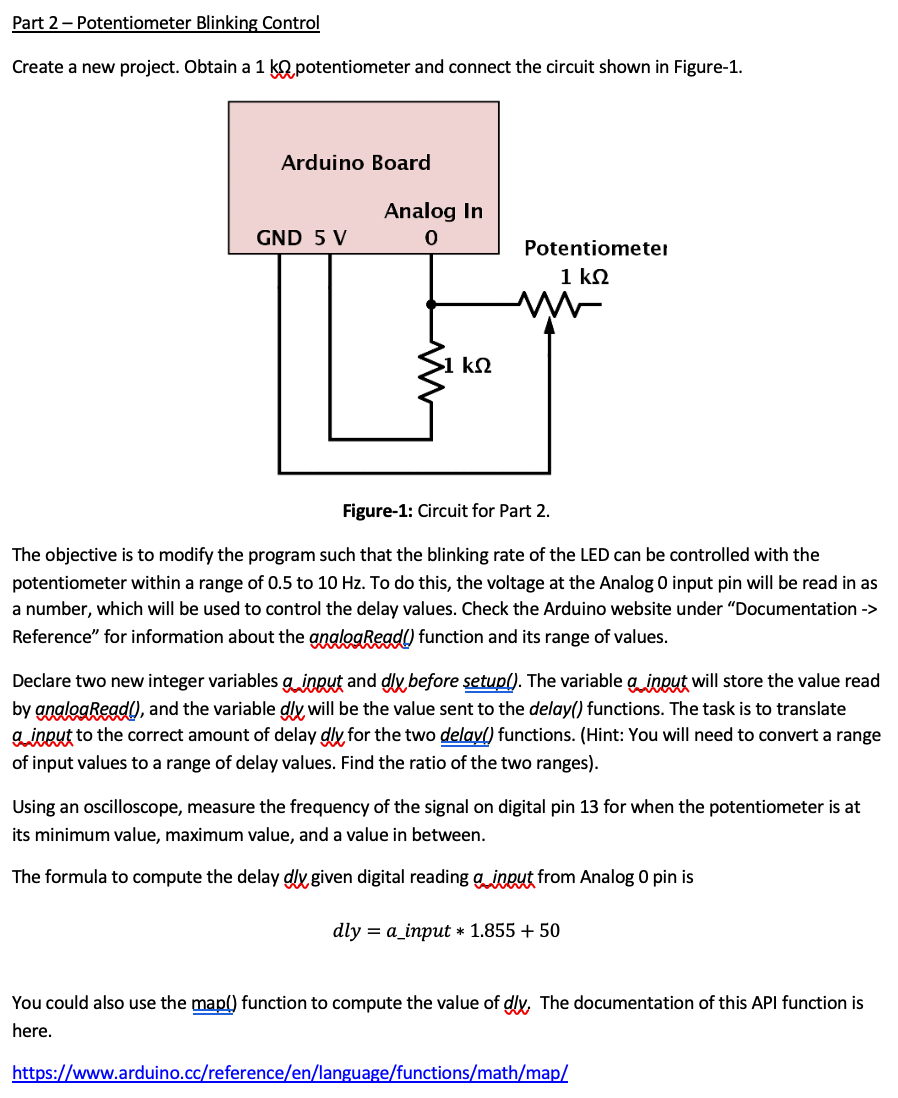 Solved Description: This lab will introduce the Arduino | Chegg.com