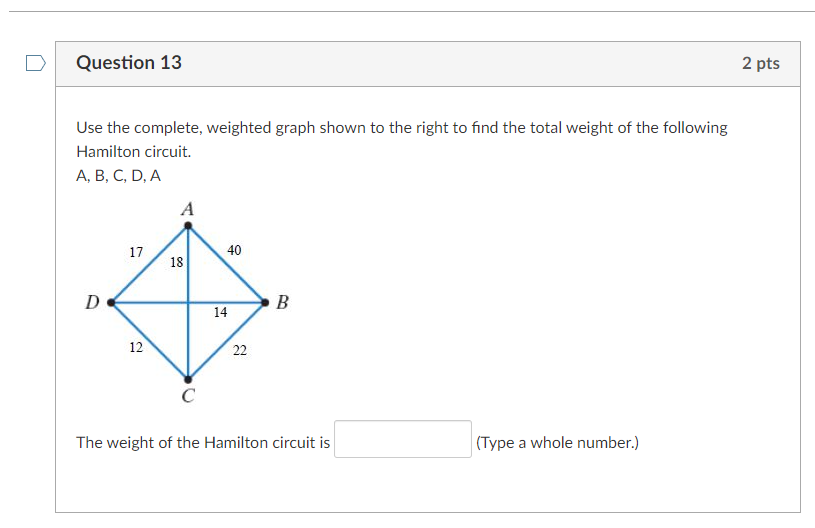 Solved Use the complete, weighted graph shown to the right | Chegg.com