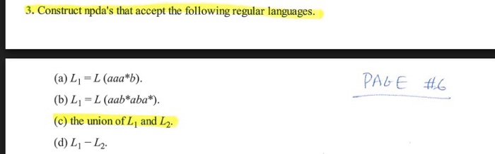 Solved 3. Construct npda's that accept the following regular | Chegg.com
