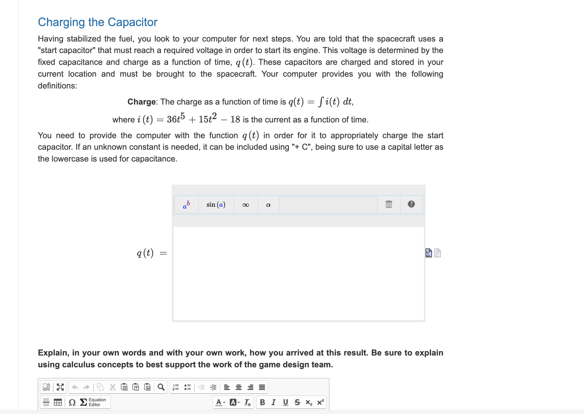 Solved Charging the Capacitor Having stabilized the fuel, | Chegg.com
