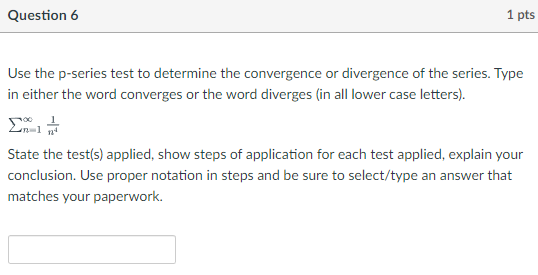Solved Use the p-series test to determine the convergence or | Chegg.com