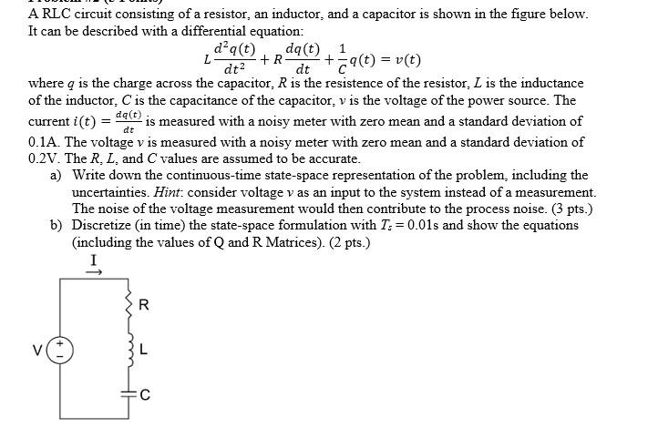 dt? dt current i(t) = dq(t) dt A RLC circuit | Chegg.com