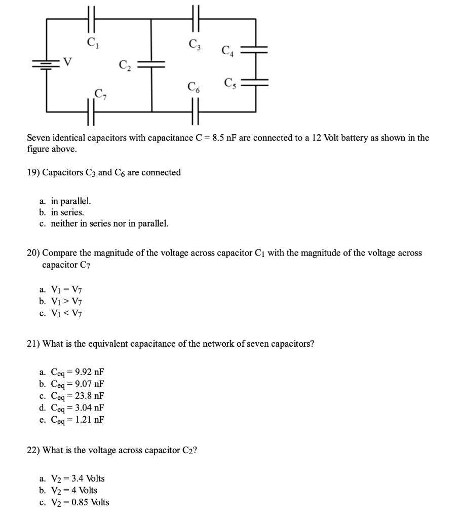 Solved Cz Co EVC, I Seven identical capacitors with | Chegg.com