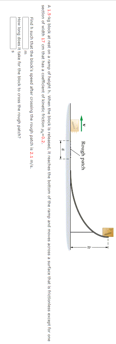 Solved A 1.5-kg block at rest on a ramp of height h. When | Chegg.com