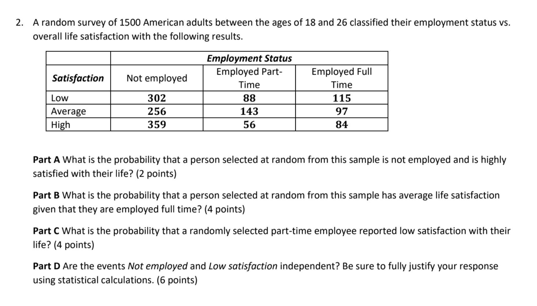 Solved 2. ﻿A random survey of 1500 ﻿American adults between | Chegg.com