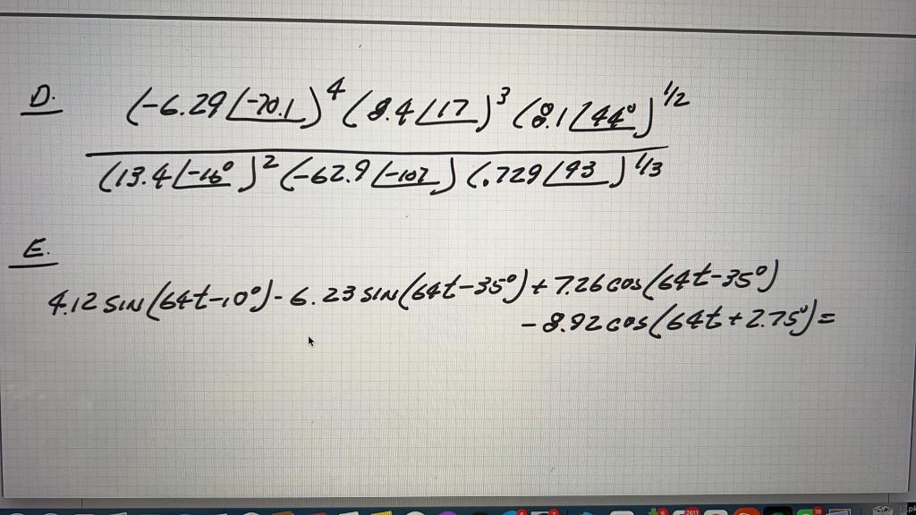 Solved perform the following operations, express each answer | Chegg.com
