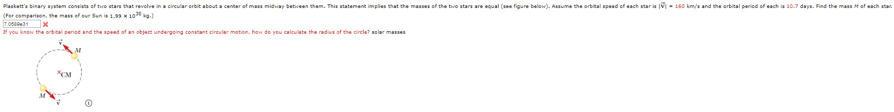 Solved Plaskett's binary system consists of two stars that | Chegg.com