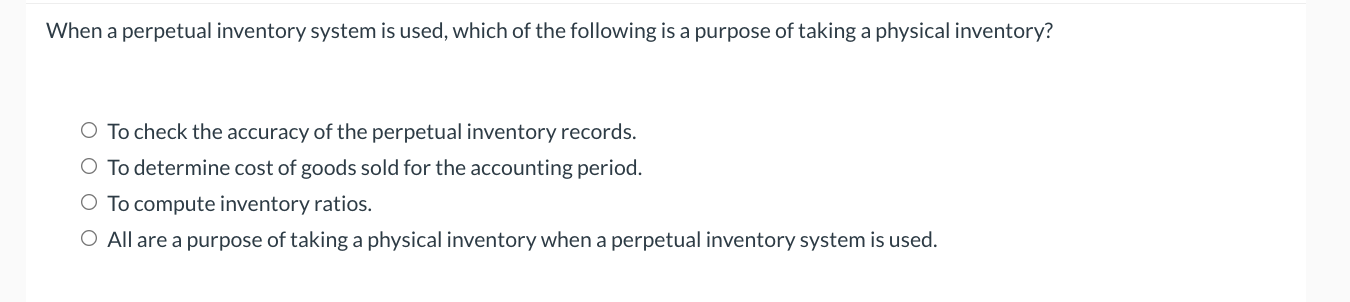 Solved When a perpetual inventory system is used, which of | Chegg.com