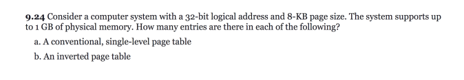 Solved 924 Consider A Computer System With A 32 Bit Logical 