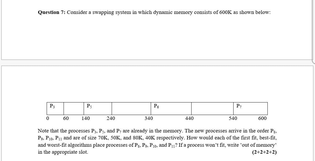 Solved Question 7: Consider a swapping system in which | Chegg.com
