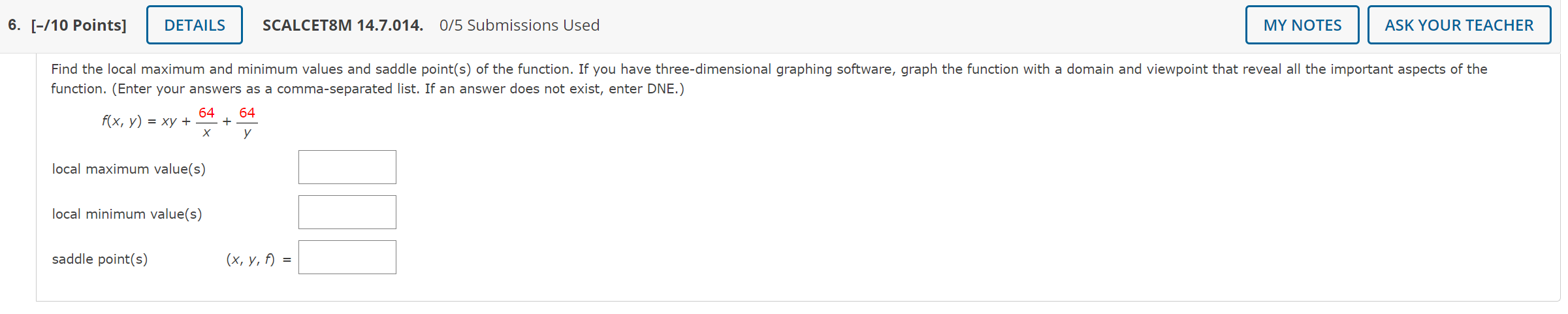 Solved function. (Enter your answers as a comma-separated | Chegg.com