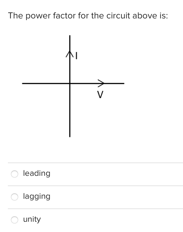 Solved The power factor for the circuit above is: leading | Chegg.com