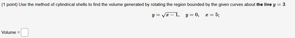 Solved Calculus II: Shell Method - ﻿Use the method of | Chegg.com