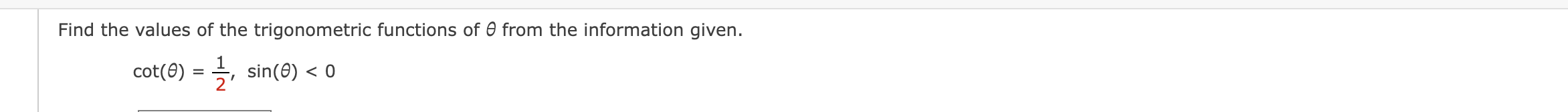 Solved Find the values of the trigonometric functions of θ | Chegg.com