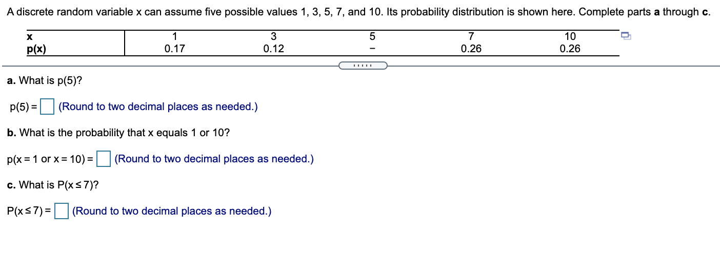 Solved A Discrete Random Variable X Can Assume Five Possible 6726
