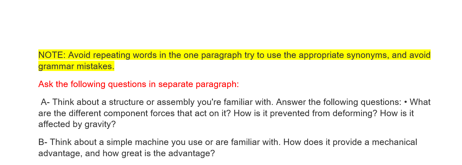 Solved NOTE: Avoid repeating words in the one paragraph try | Chegg.com