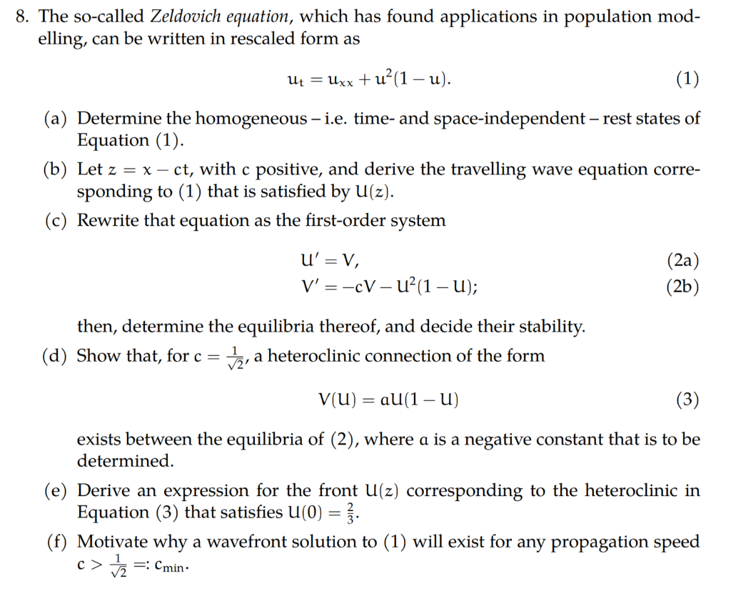 8. The so-called Zeldovich equation, which has found | Chegg.com
