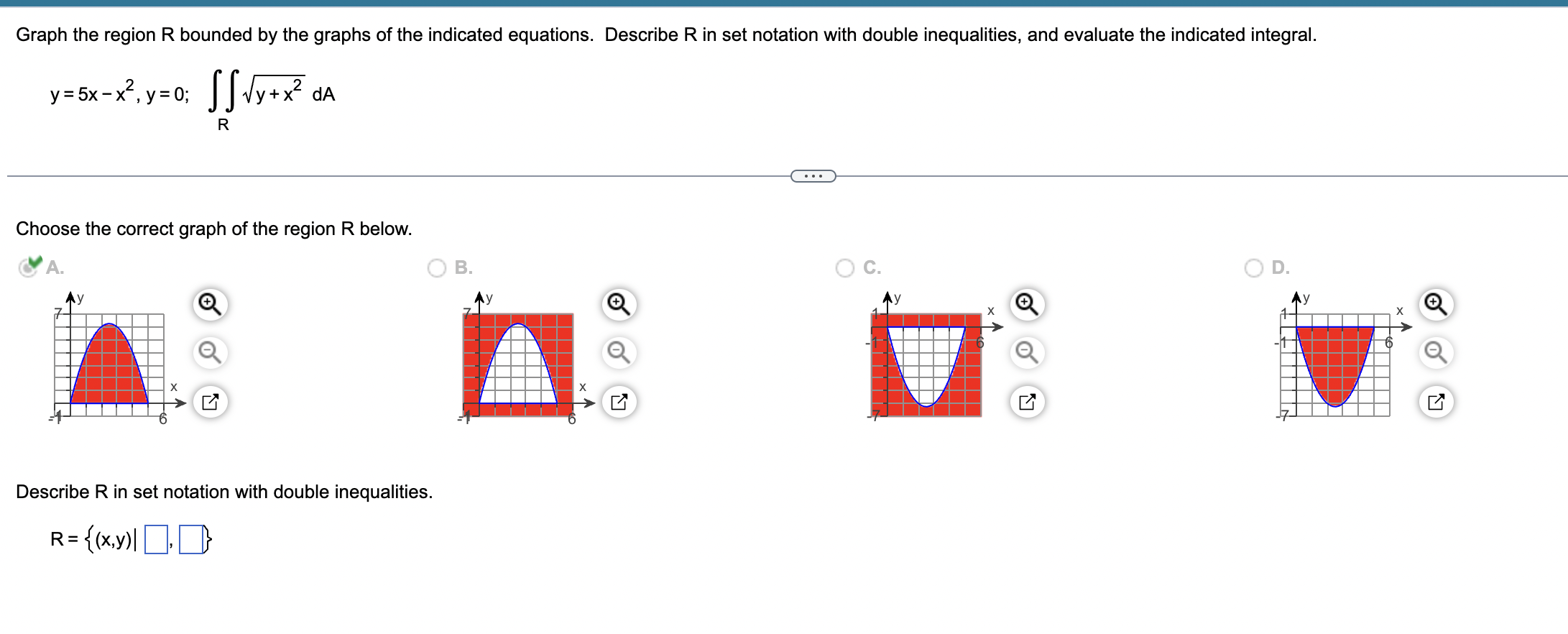 Solved Graph the region R bounded by the graphs of the | Chegg.com