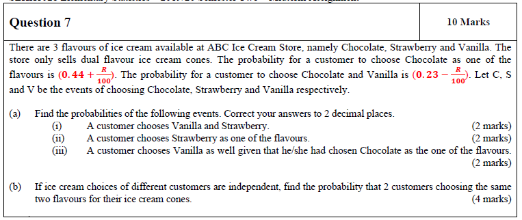 Solved Question 7 10 Marks There are 3 flavours of ice cream | Chegg.com